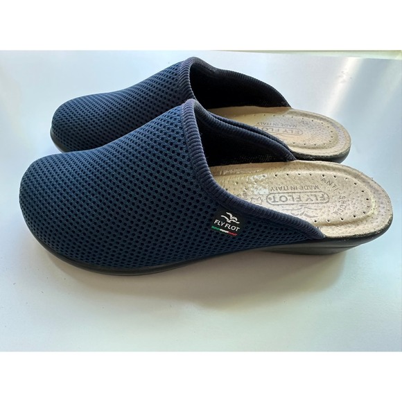 Fly Flot | Shoes | Fly Flot Womens Navy Blue Mesh Slip On Clogs Mules ...